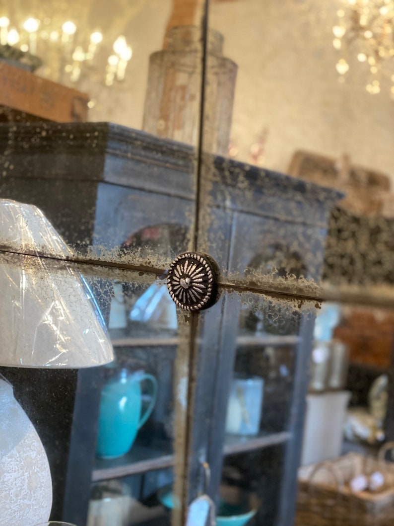 Beautiful French Cafe Mirror with Metal Flowers | Etsy