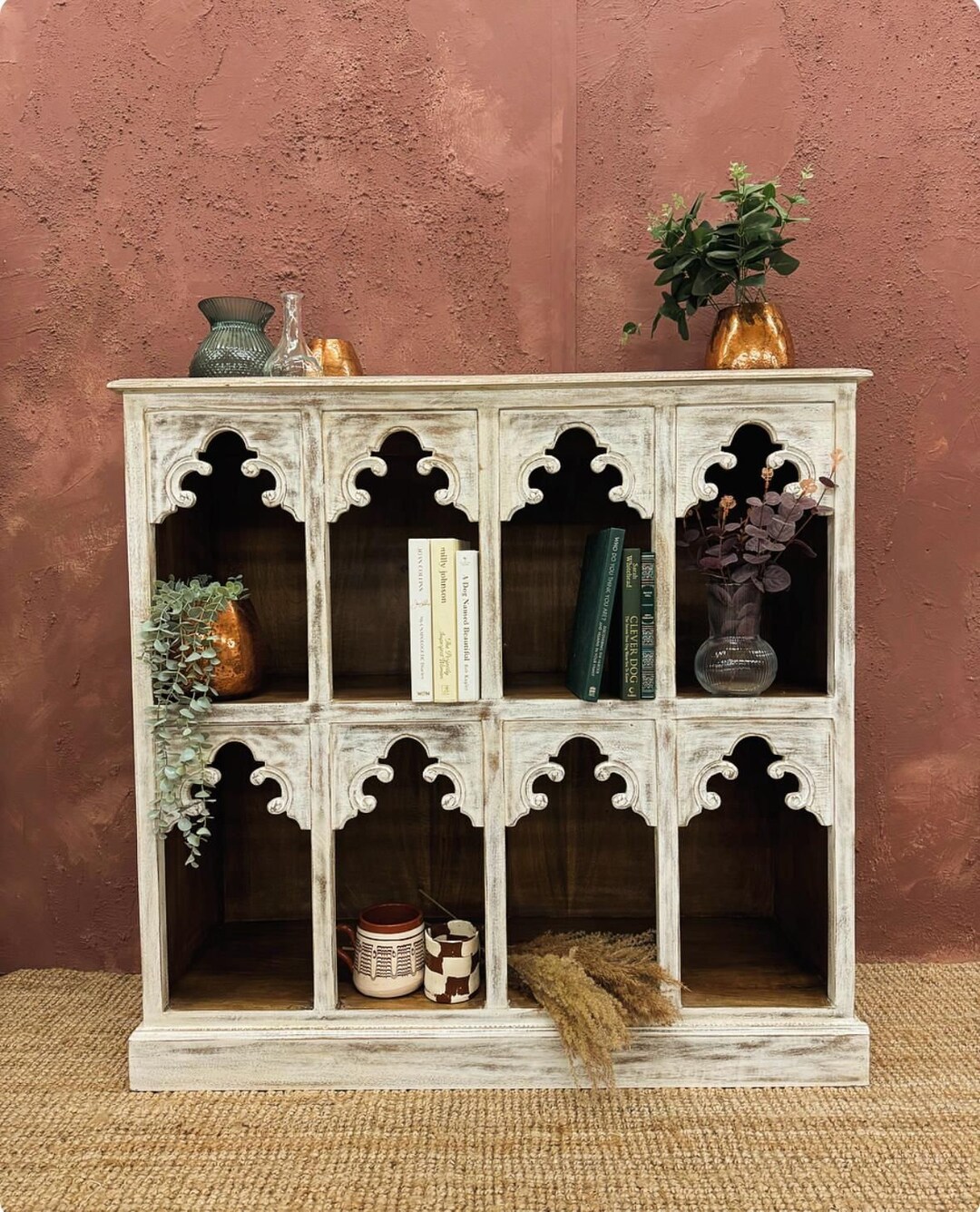 Mango Wood Indian Bookcase - Etsy UK