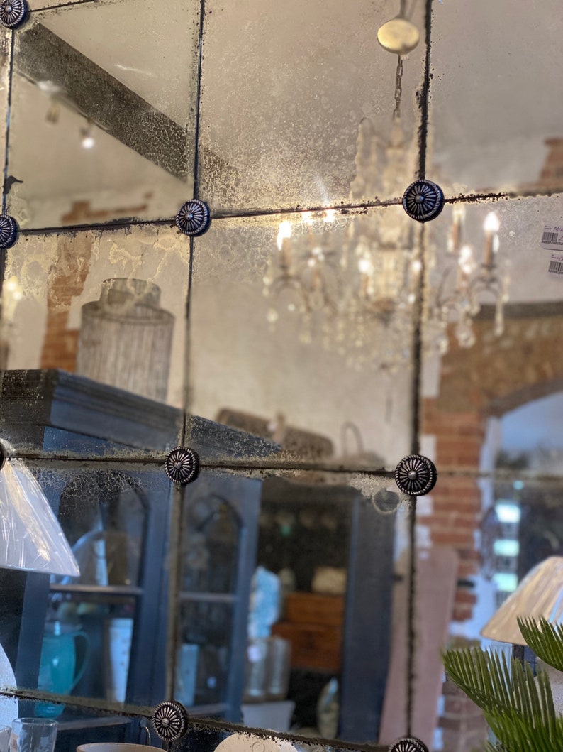 Beautiful French Cafe Mirror with Metal Flowers | Etsy