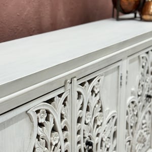 Carved Mango Wood Sideboard Whitewashed - Etsy