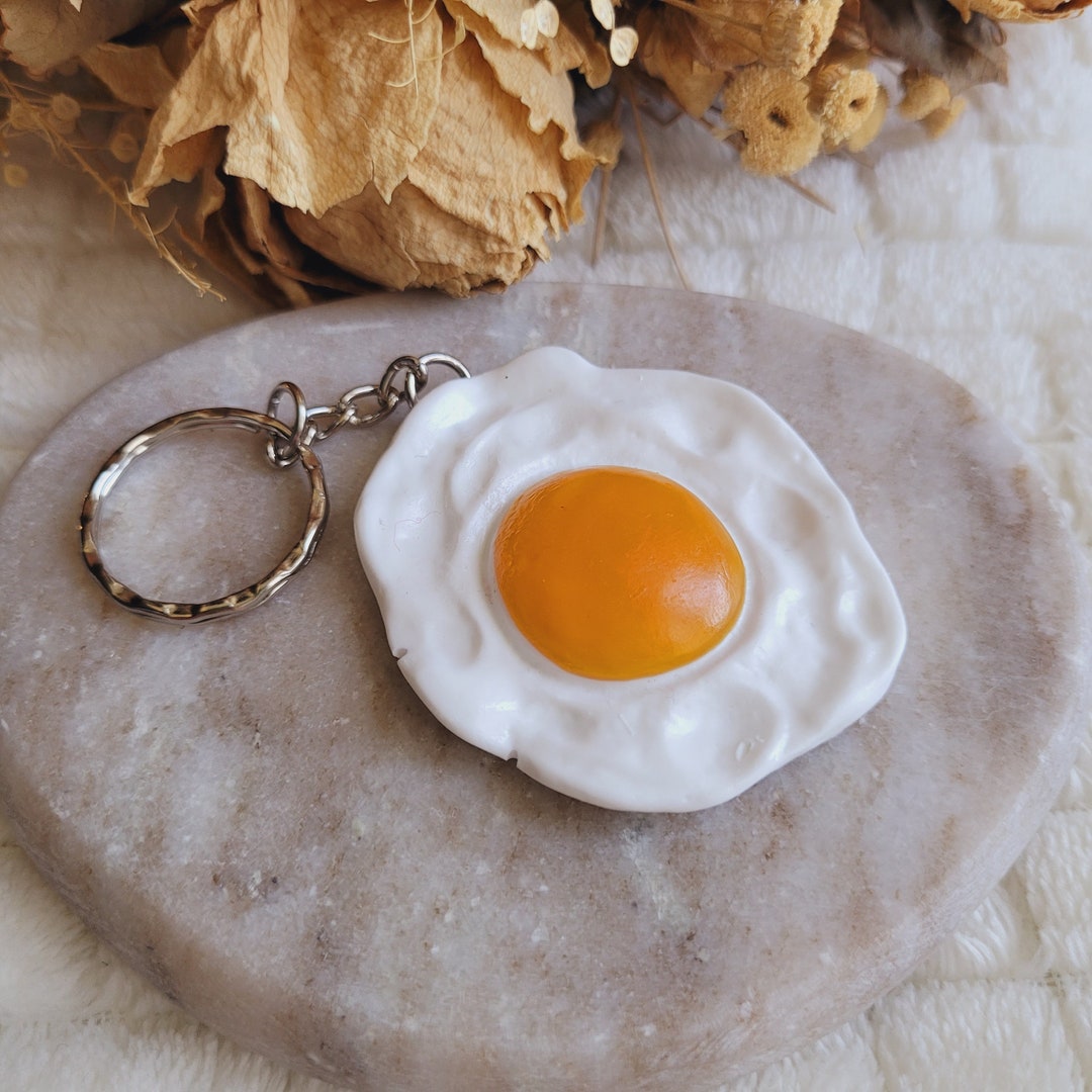 Original Resin Fried Egg Keychain. Fried Egg Bag Charm. Gourmet ...