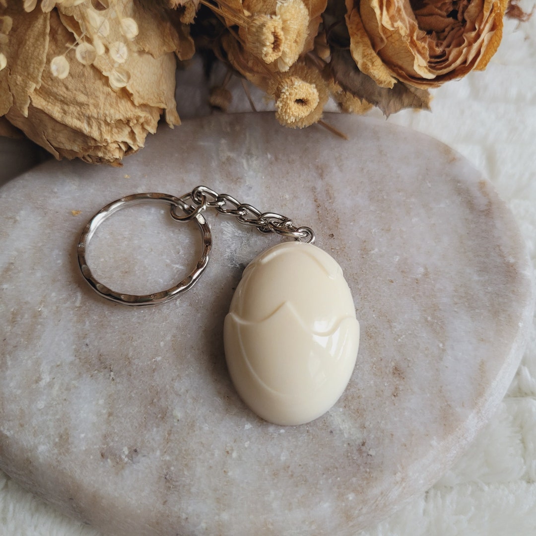 White Chocolate Egg Keychain. Resin Easter Egg Keychain. Gourmet ...