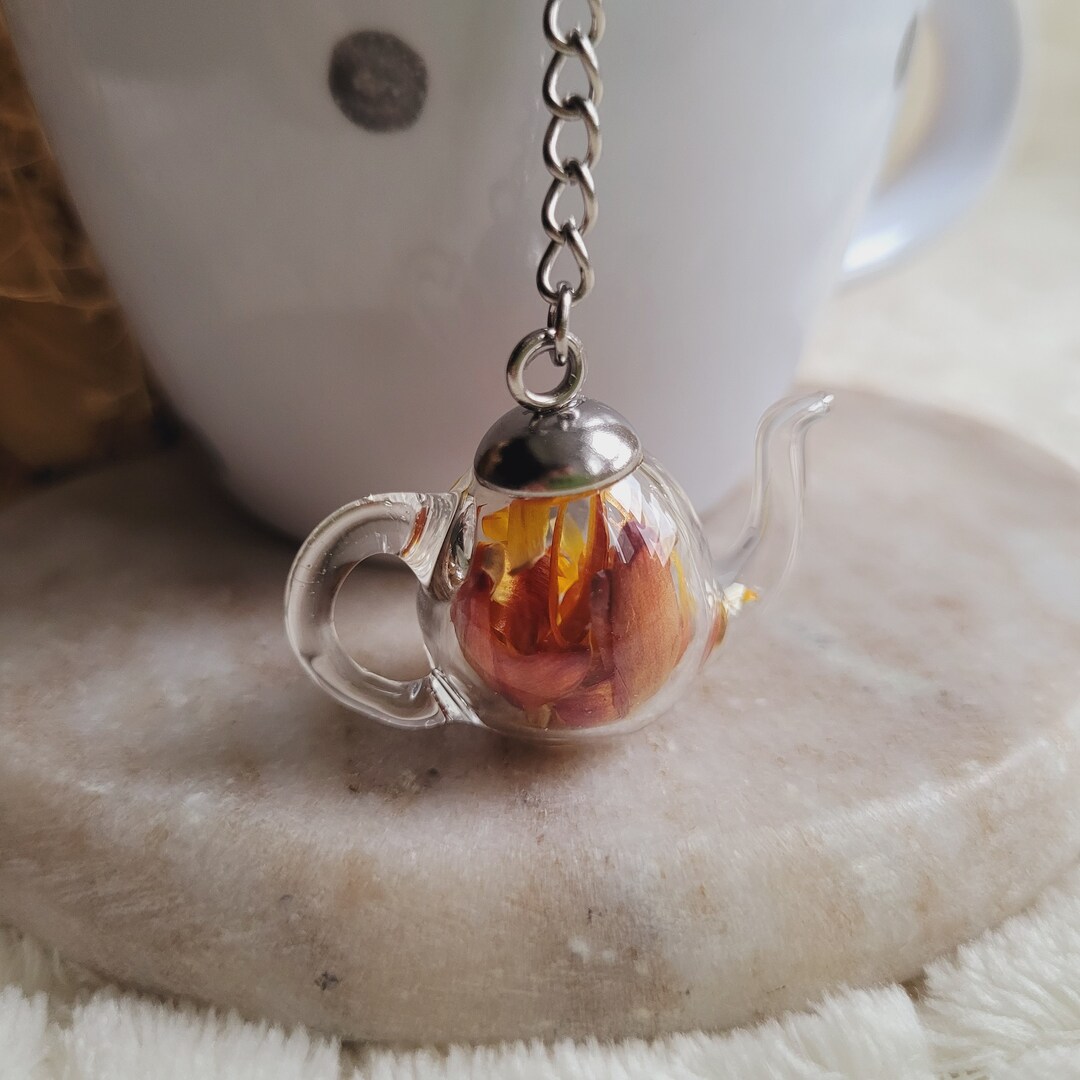 Teapot Tea Ball Dried Flowers of Orange Immortelle. Flower Tea Ball ...