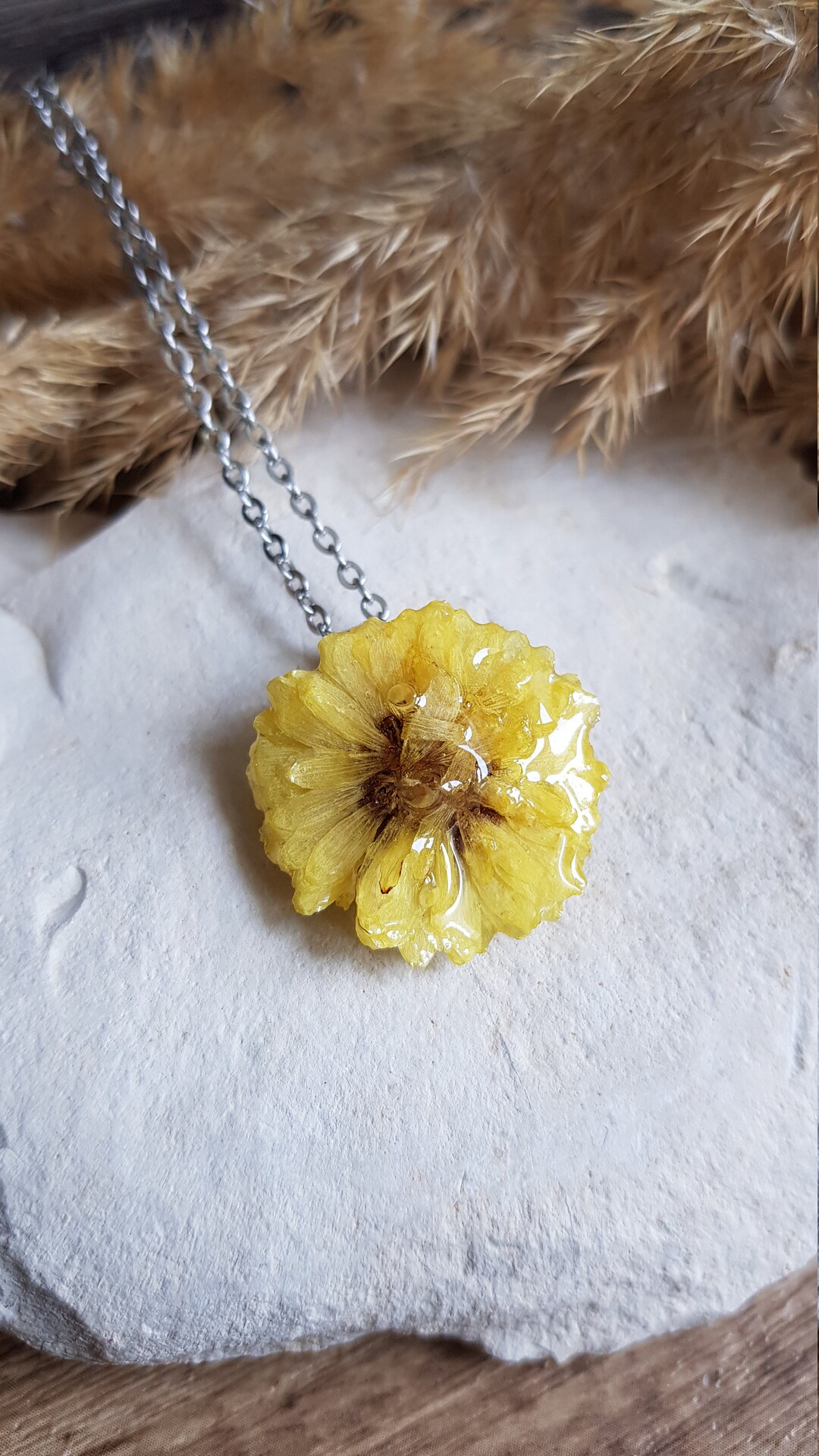Crystallized Dried Chrysanthemum Flower Pendant. Sold Alone or With a ...