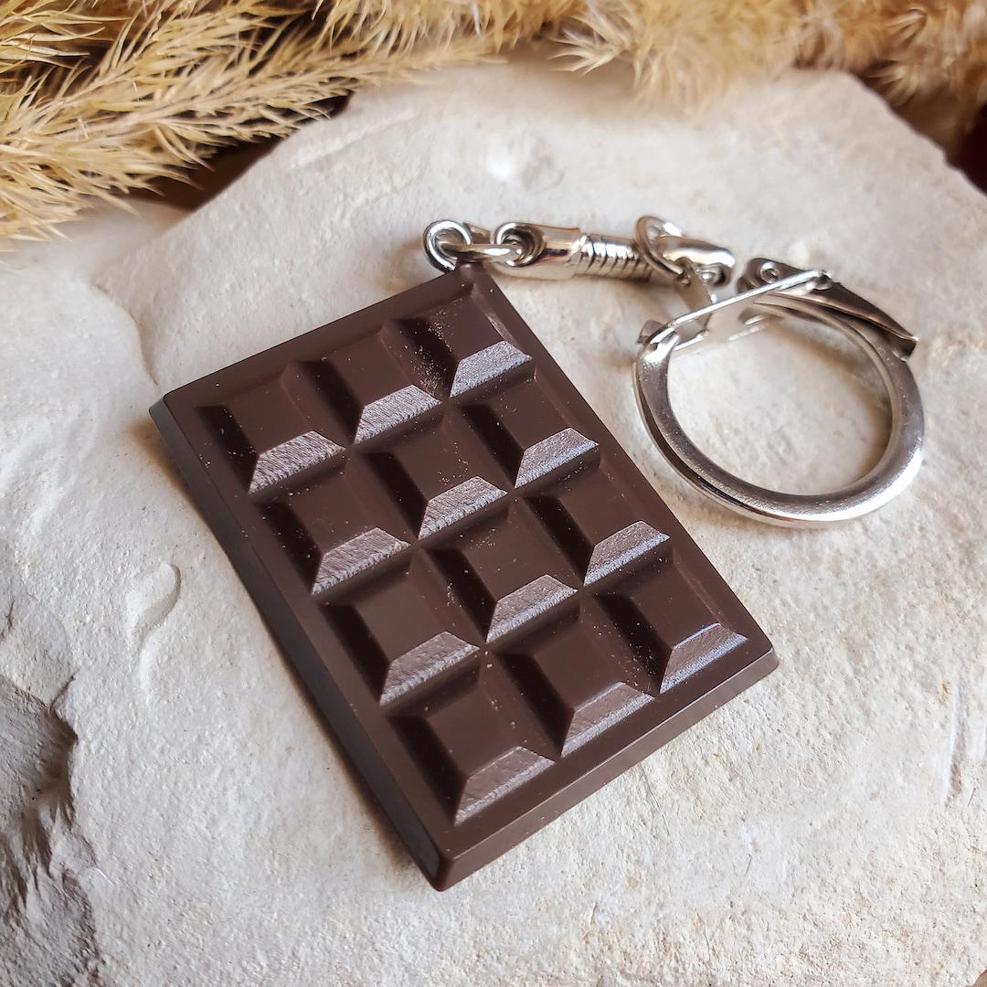 Resin Chocolate Bar Key Ring. Chocolate Key Ring. Gourmet Key Ring ...