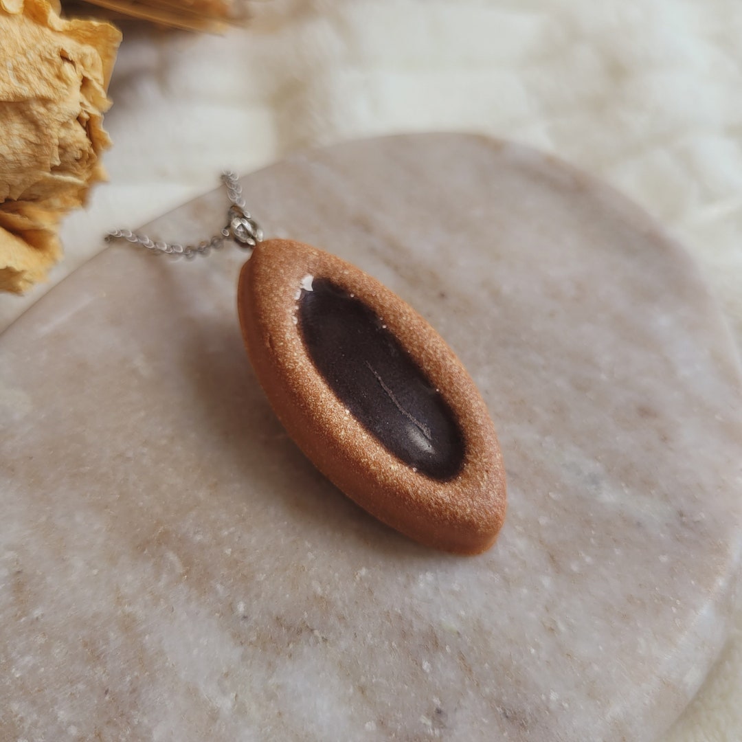 Chocolate Barquette Biscuit Pendant in Resin. Sold Alone or With a ...