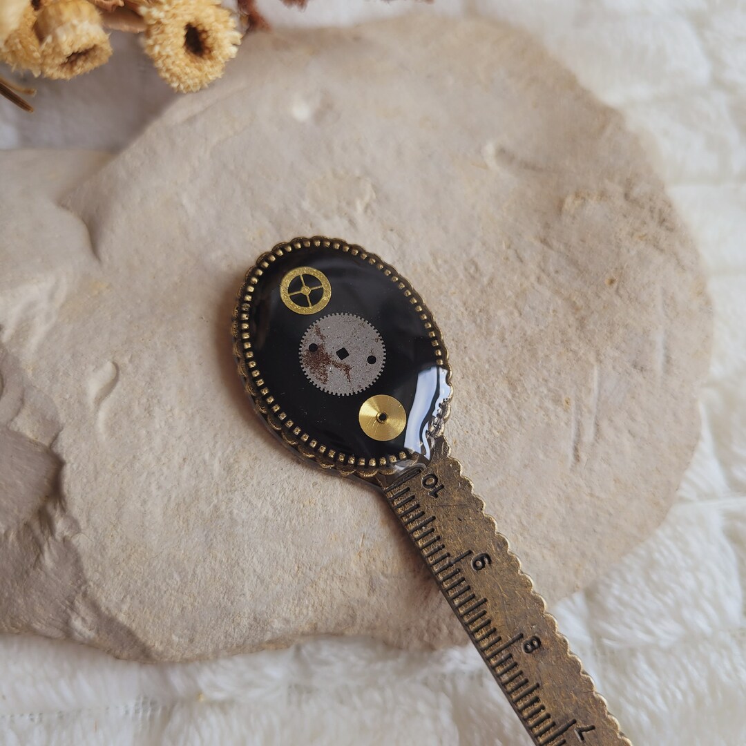 Steampunk Bookmark. Ruler Bookmark, Resin and Watch Spare Parts ...