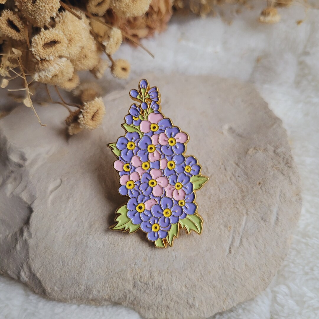 Pin's Bouquet of Forget-me-nots. Enamel Pin. Pin Flower. - Etsy