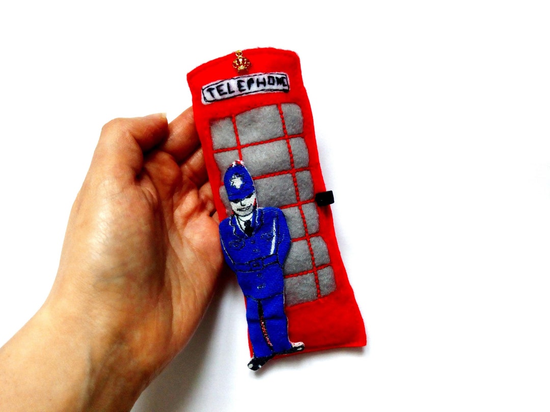 Brooch - "london Calling" - Red Telephone Box - Fabric/felt - Etsy