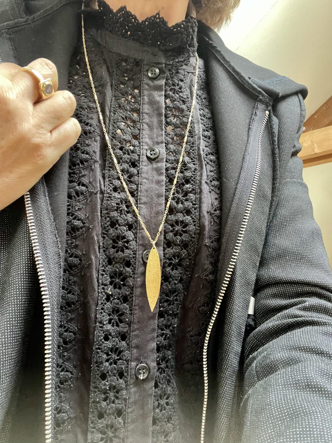 Gold Pendant Necklace, Long Gold Necklace With Original Pendant, Gold ...