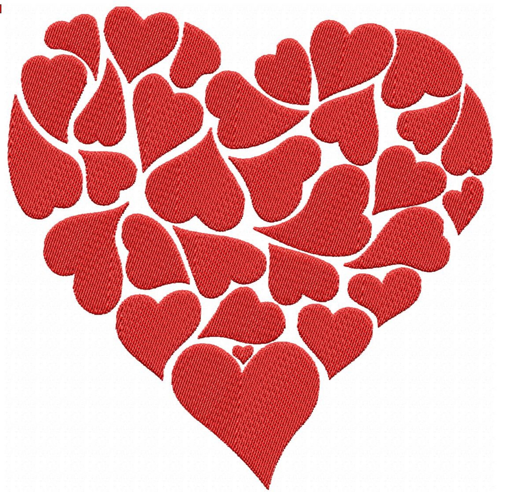 Herz in Herz Stickdatei 5 Größen Sofort Download | Etsy