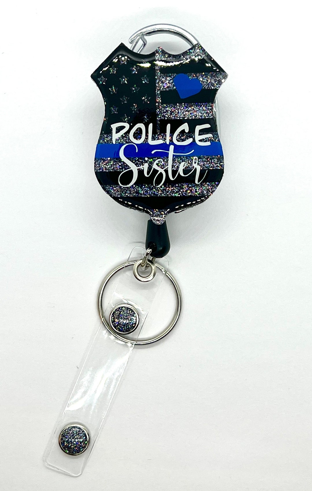 Police Badge Reel Reel ID Holder Key Card Holder Retractable Name Tag ...