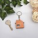 Home Keychain House Keychain Wood House Keyring Wood Home - Etsy