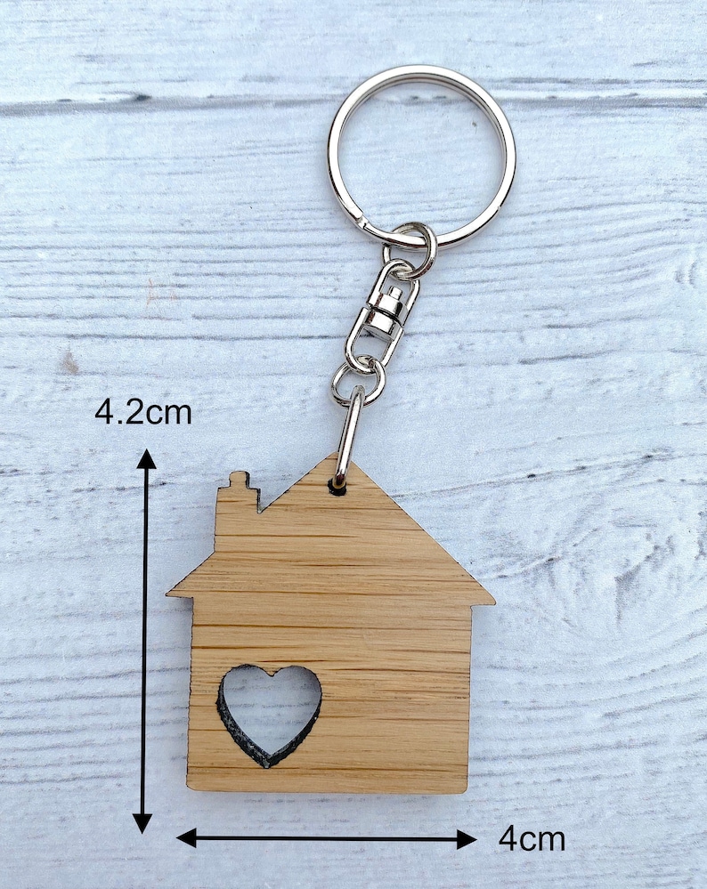 Home Keychain, House Keychain, Wood House Keyring, Wood Home Keyring ...