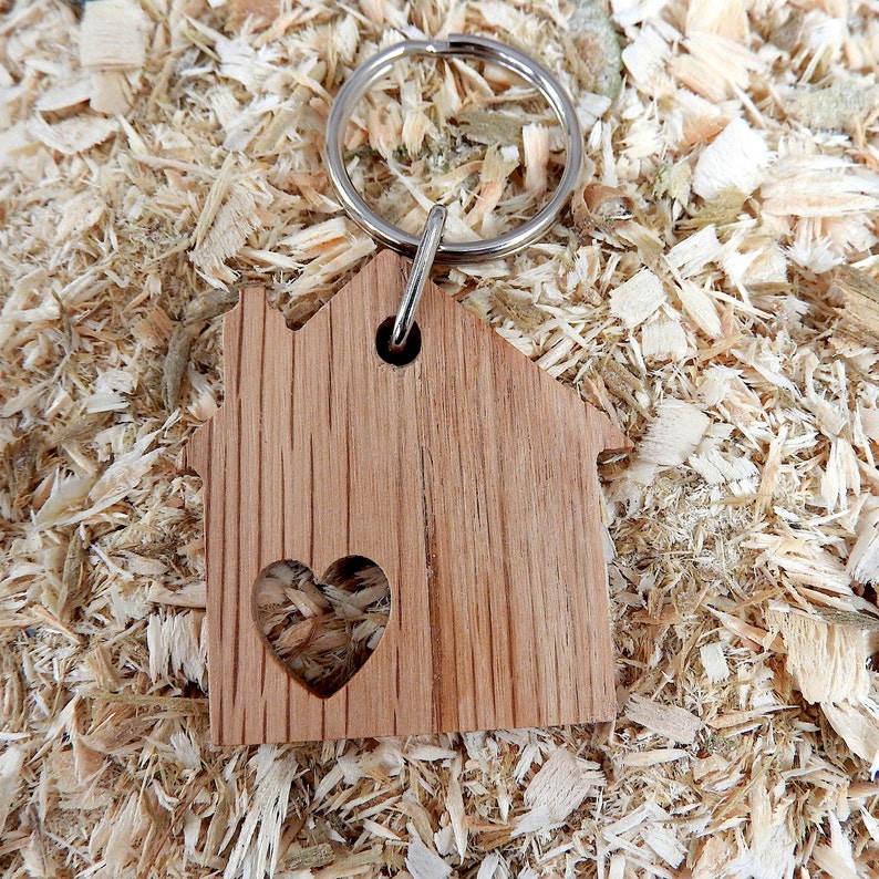 Home Keychain House Keychain Wood House Keyring Wood Home | Etsy