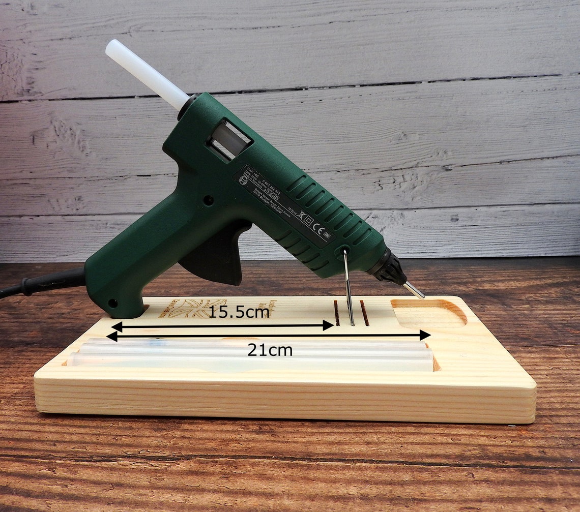 Hot Glue Gun Stand, Hot Glue Gun Holder, Wooden Stand, Craft Room ...