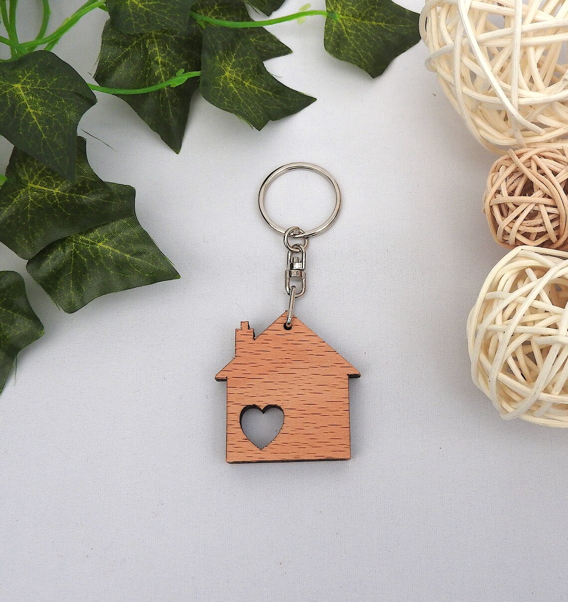 Home Keychain House Keychain Wood House Keyring Wood Home | Etsy