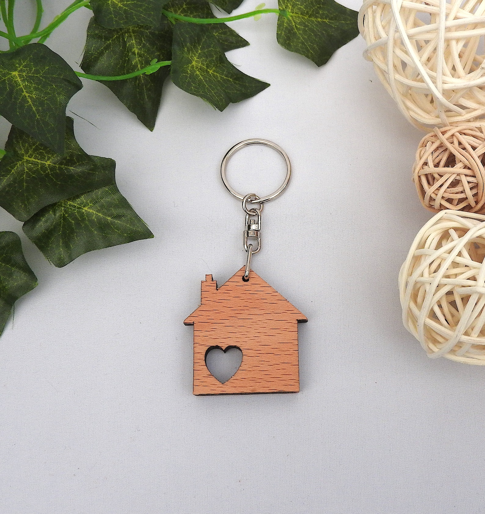 Home Keychain House Keychain Wood House Keyring Wood Home | Etsy