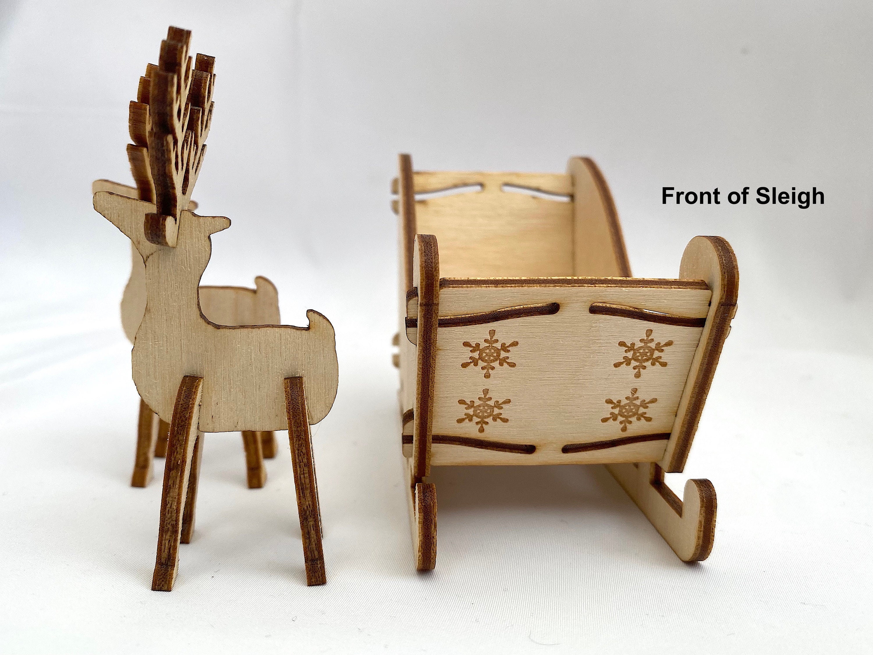 Santa Sleigh and Reindeers Decoration Decorate Your Own - Etsy