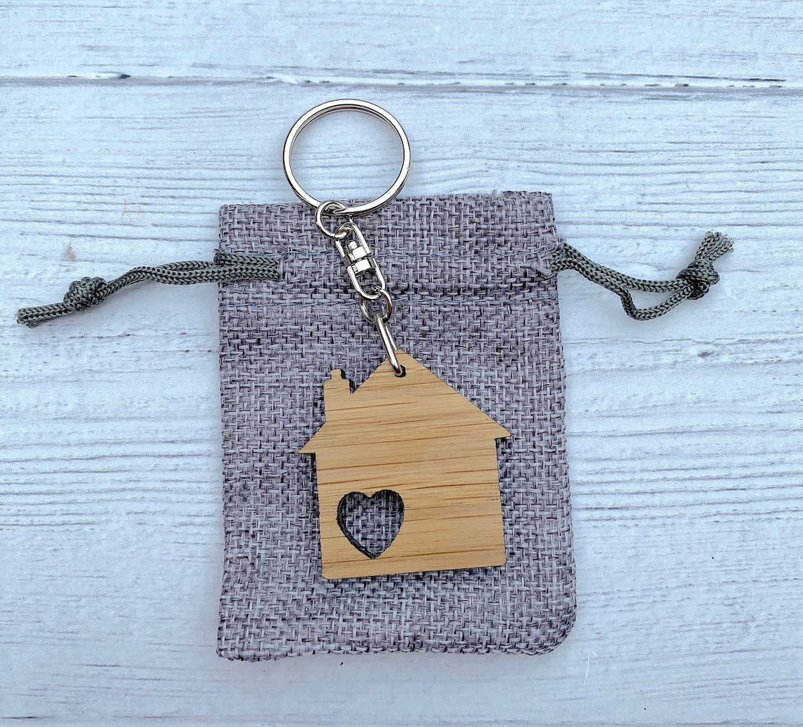 Home Keychain House Keychain Wood House Keyring Wood Home | Etsy