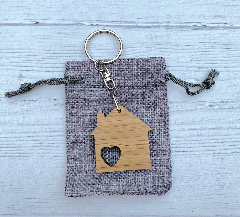 Home Keychain, House Keychain, Wood House Keyring, Wood Home Keyring ...