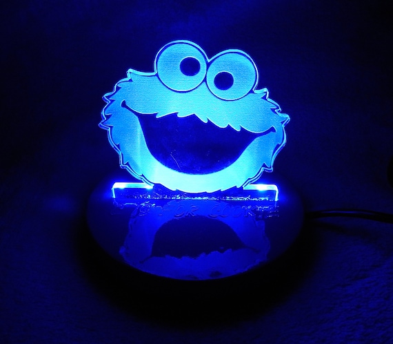 Night Light Bedside Table Lamp Cookie Monster Inspired - Etsy