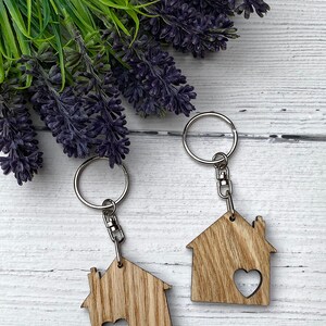Home Keychain, House Keychain, Wood House Keyring, Wood Home Keyring ...