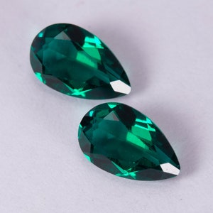 Lab Created Emerald | Hydrothermal Emerald | Pear Shape AAA+ Quality ...