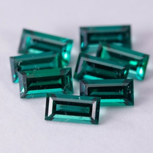 Lab Created Emerald | Hydrothermal Emerald | Baguette Shape AAA+ ...