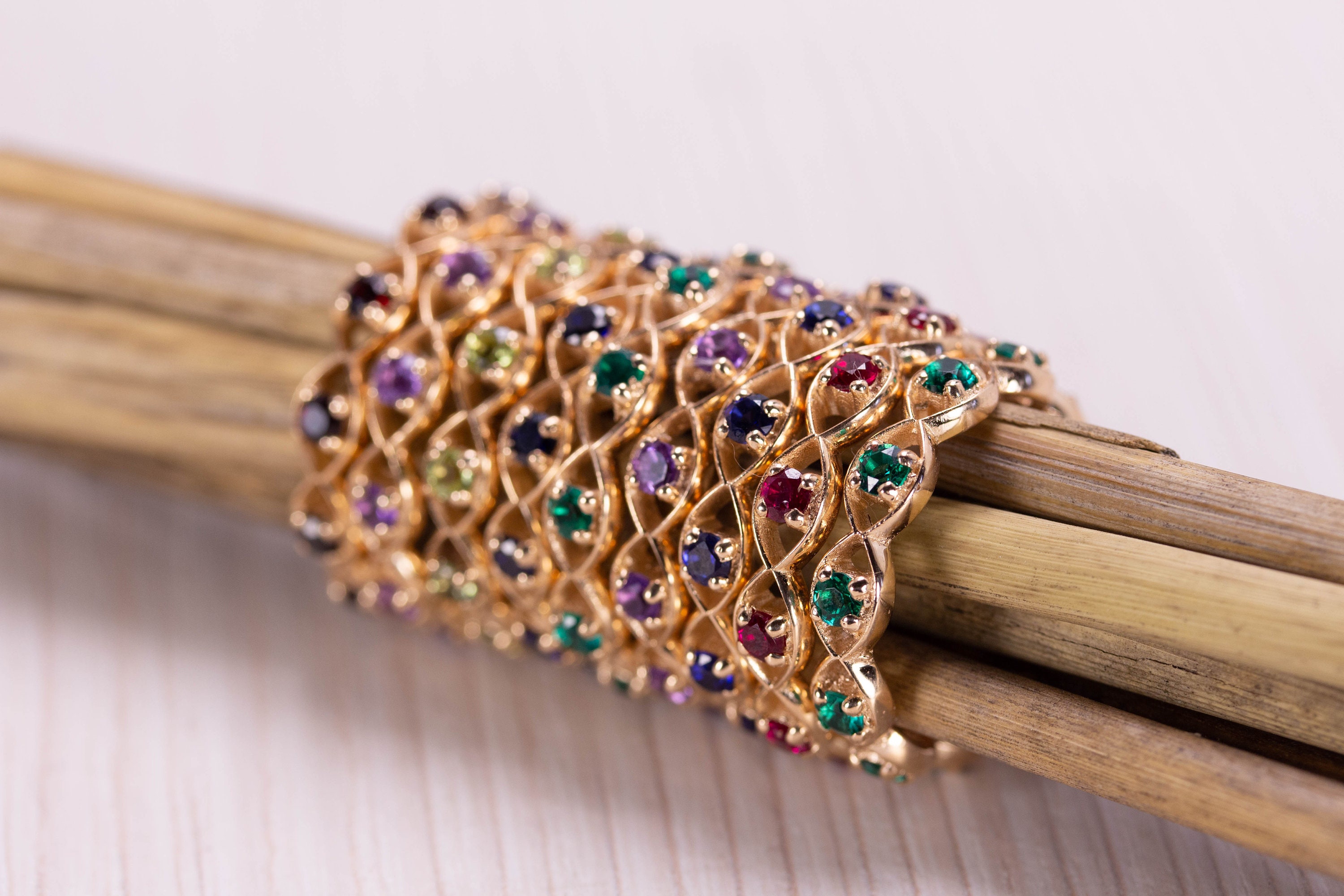 14K Solid Gold Ruby Ring Gold Stackable Ring Ruby Eternity | Etsy