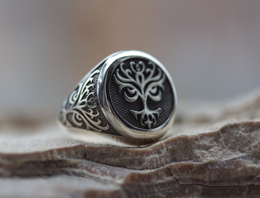 Tree of Life, Men's Sterling Silver Ring, Gift for Men, Silver Ring for ...