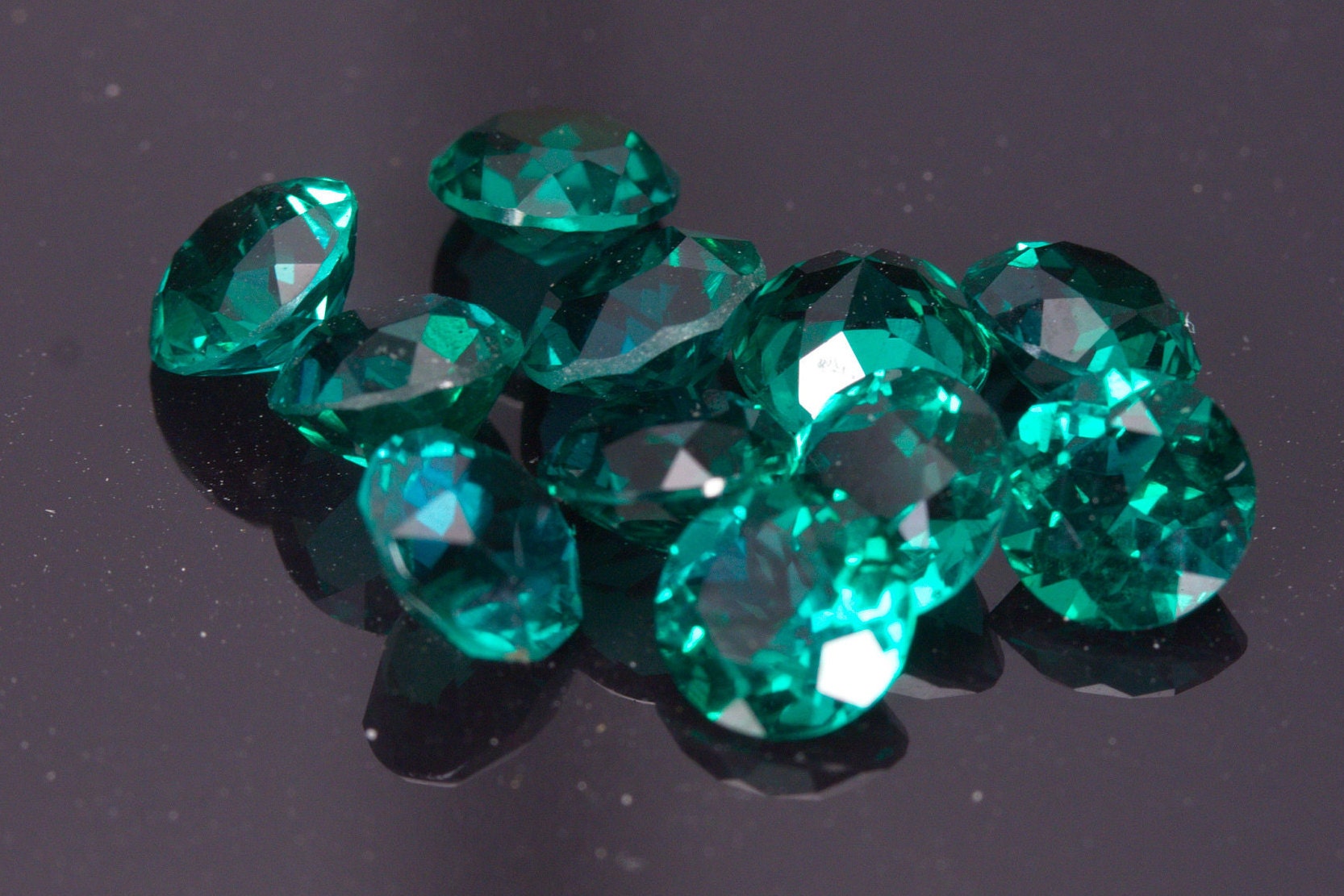 Lab Created Emerald Hydrothermal Emerald Round Shape AAA - Etsy