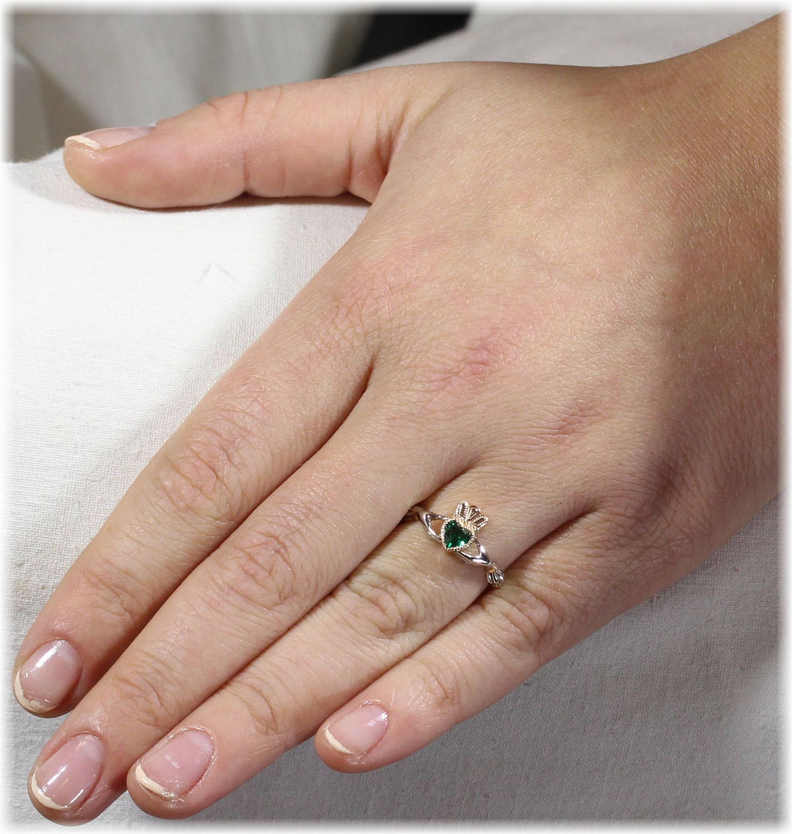 Gold Claddagh Ring/ Peridot Promise Ring/ Irish Claddagh/ | Etsy