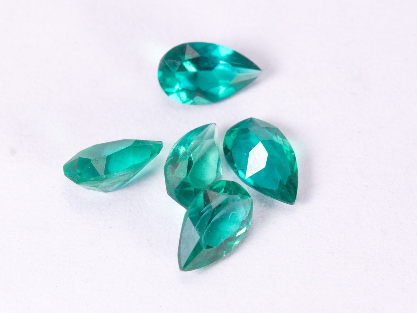 Lab Created Emerald | Hydrothermal Emerald | Pear Shape AAA+ Quality ...
