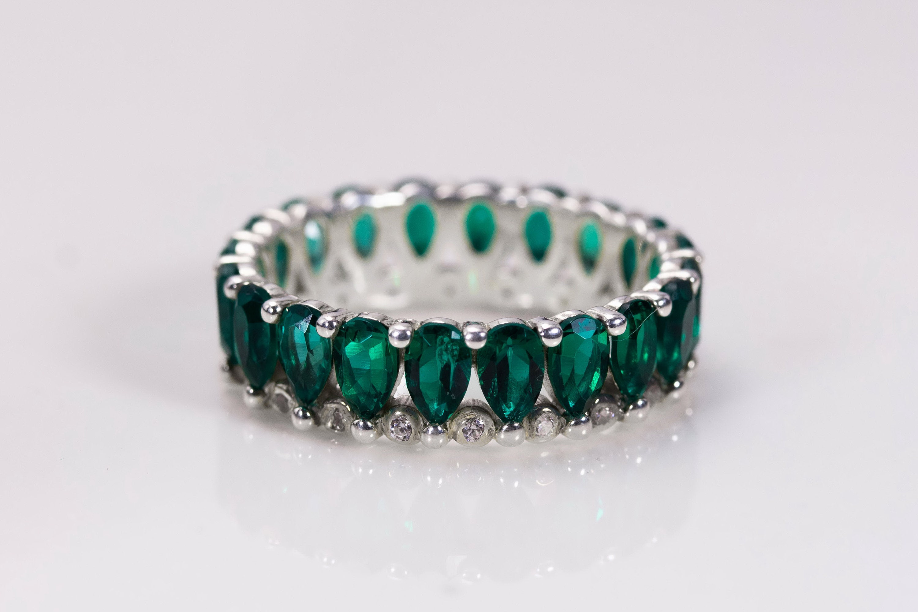 Ewigkeit Smaragd Ring. Sterling Silber Smaragd Ring. - Etsy.de