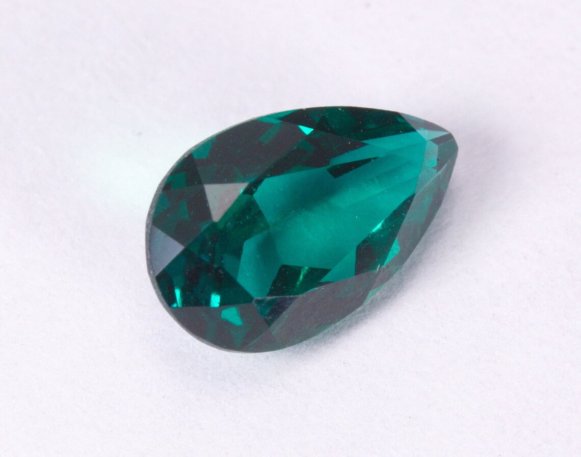 Lab Created Emerald Hydrothermal Emerald Pear Shape AAA - Etsy