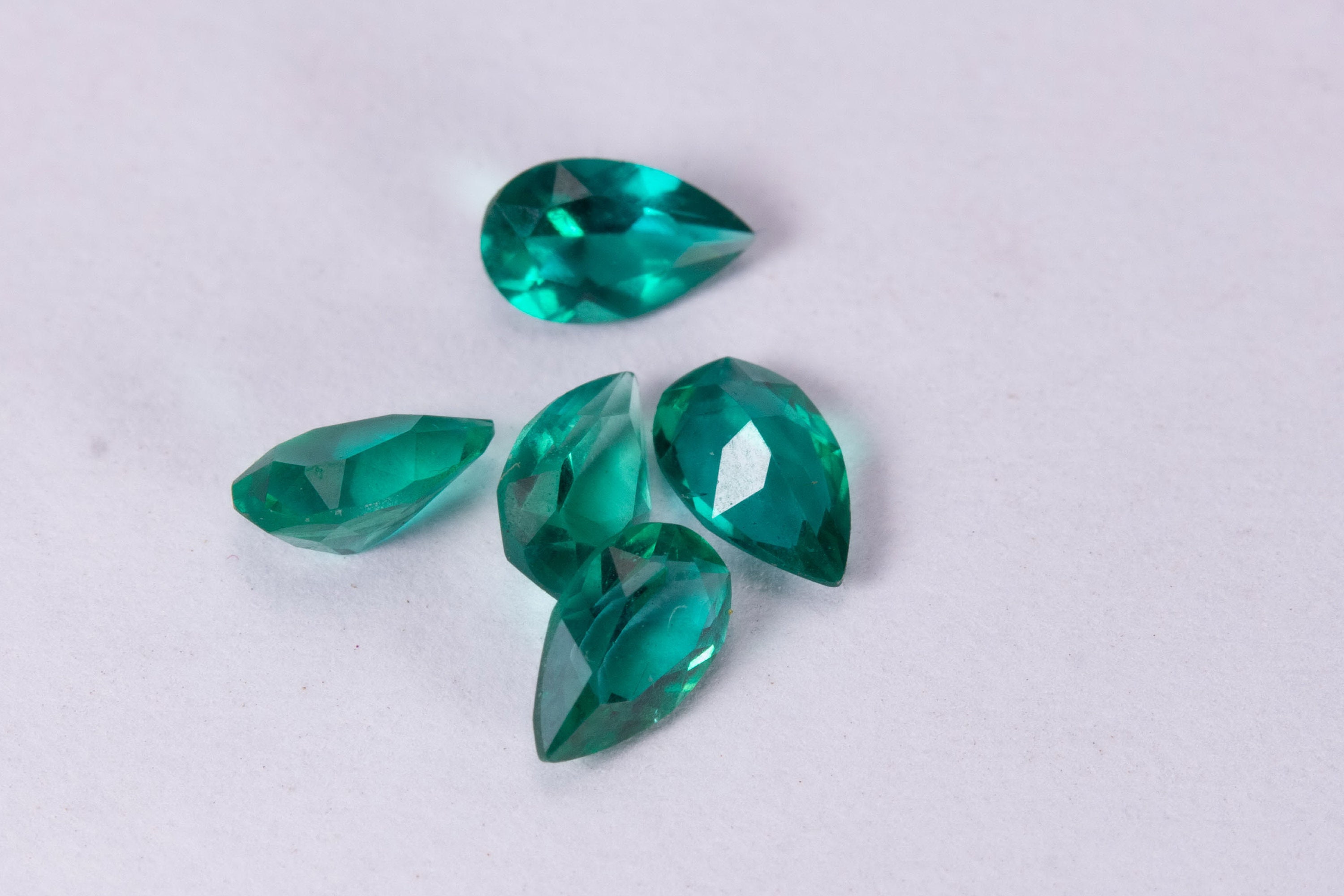 Lab Created Emerald | Hydrothermal Emerald | Pear Shape AAA+ Quality ...