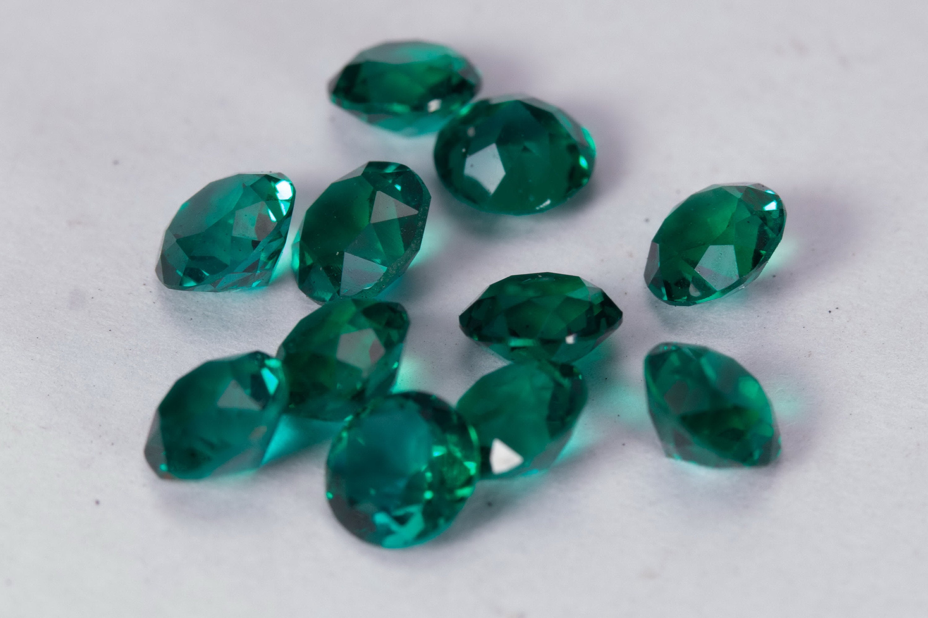 Lab Created Emerald Hydrothermal Emerald Round Shape AAA - Etsy