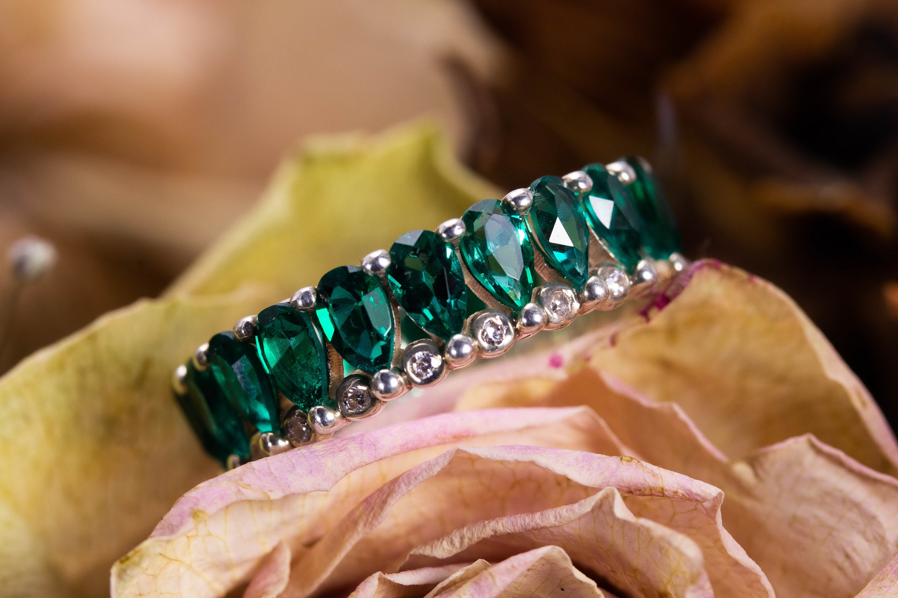 Ewigkeit Smaragd Ring. Sterling Silber Smaragd Ring. - Etsy.de