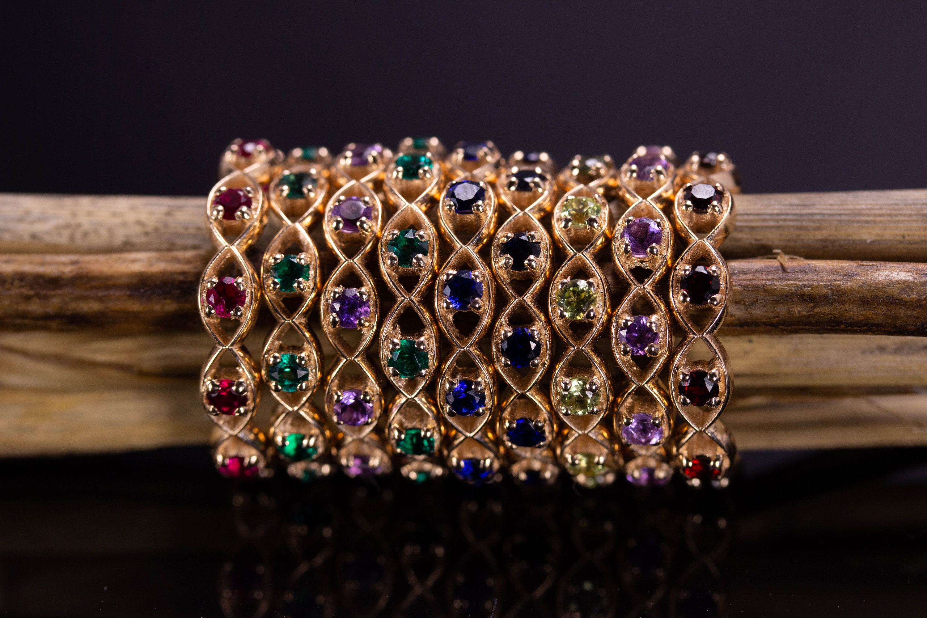 14K Solid Gold Ruby Ring Gold Stackable Ring Ruby Eternity | Etsy