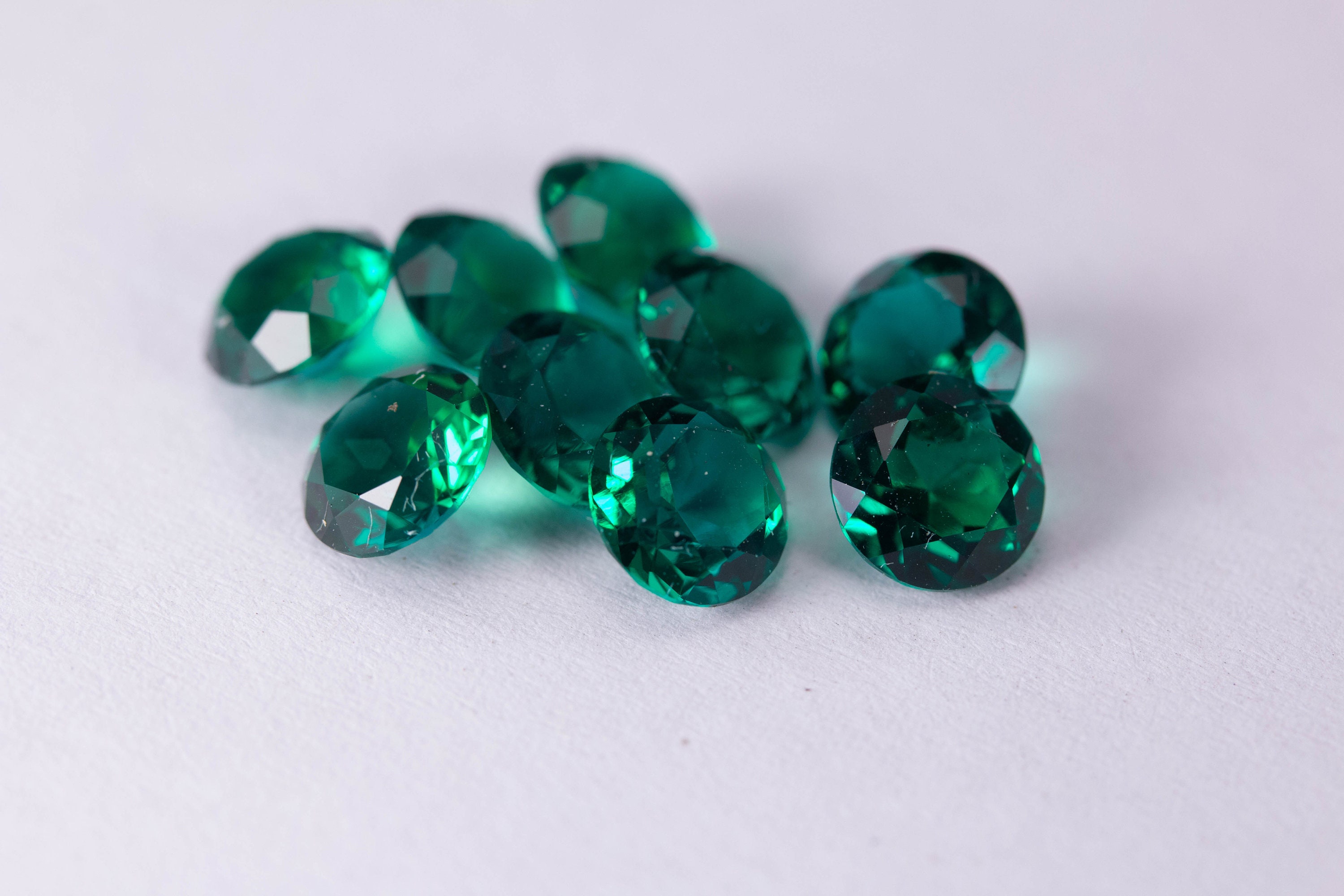 Lab Created Emerald Hydrothermal Emerald Round Shape AAA - Etsy