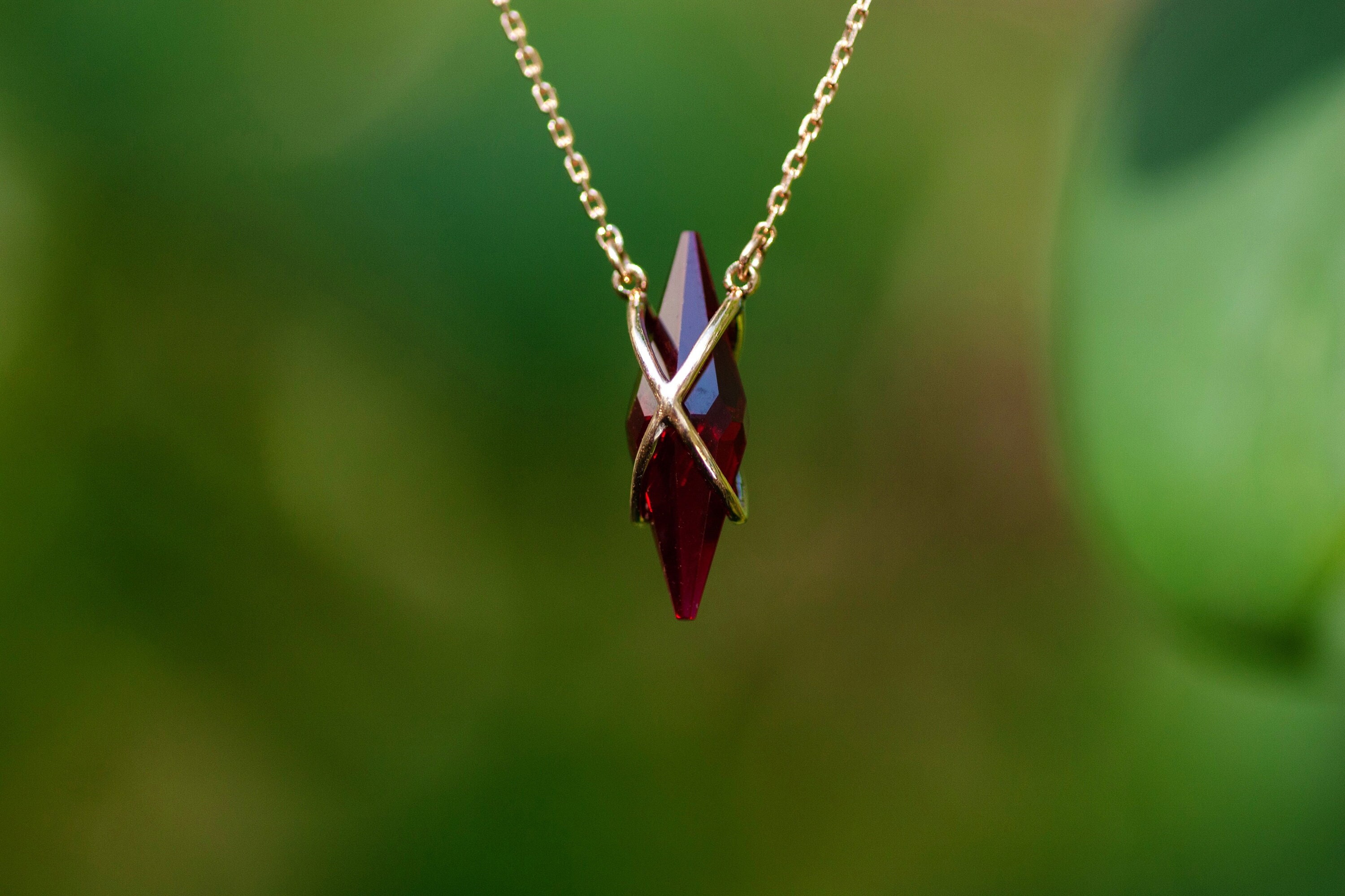 14K Gold Ruby Pendant Necklace: Minimalist Fine Jewelry - Etsy