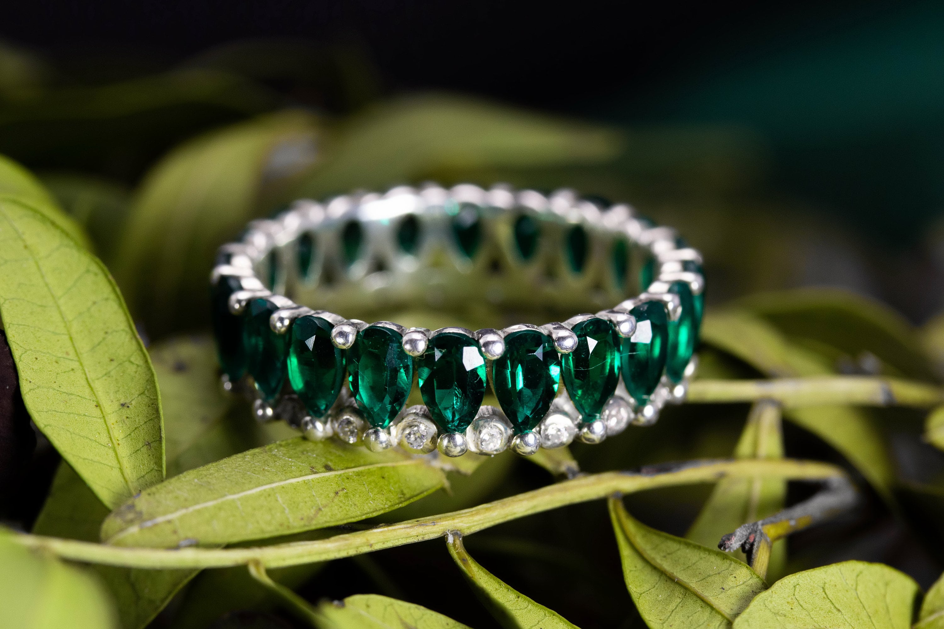 Ewigkeit Smaragd Ring. Sterling Silber Smaragd Ring. | Etsy