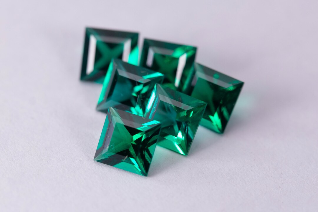 Lab Created Emerald | Hydrothermal Emerald | Square Shape AAA+ Quality ...