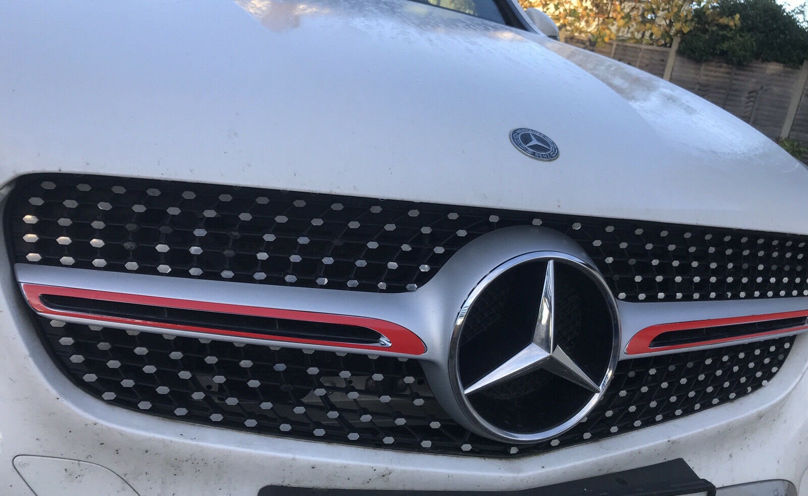 Mercedes Benz GLC C253 Front Centre Grille Red Strips Stickers/decals ...