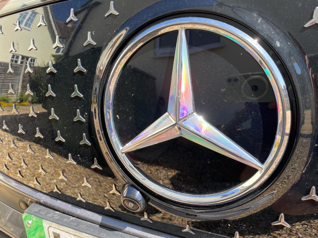 Mercedes Benz EQA Holographic Pearlesant Front Grille Star Badge Decals ...