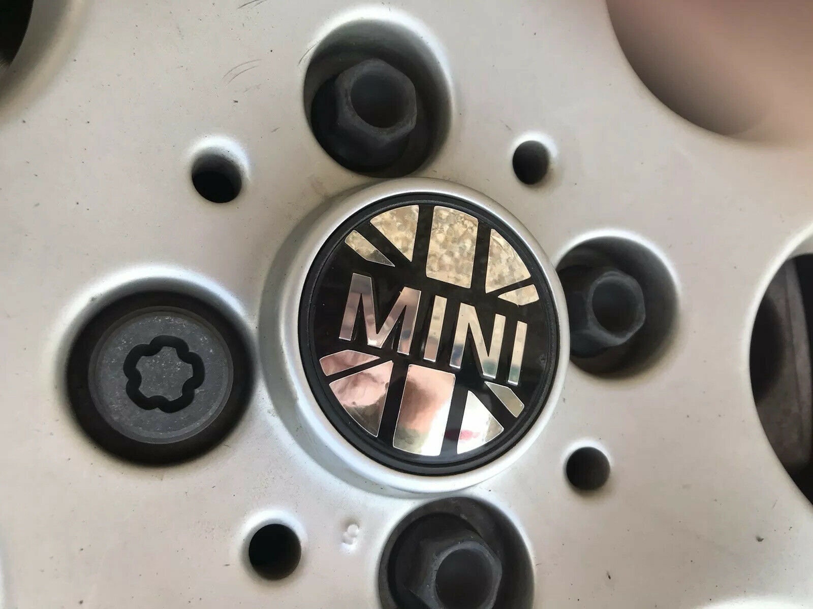 Mini Cooper, One, Clubman, Works, BMW Union Jack Wheel Cap Chrome Decal ...