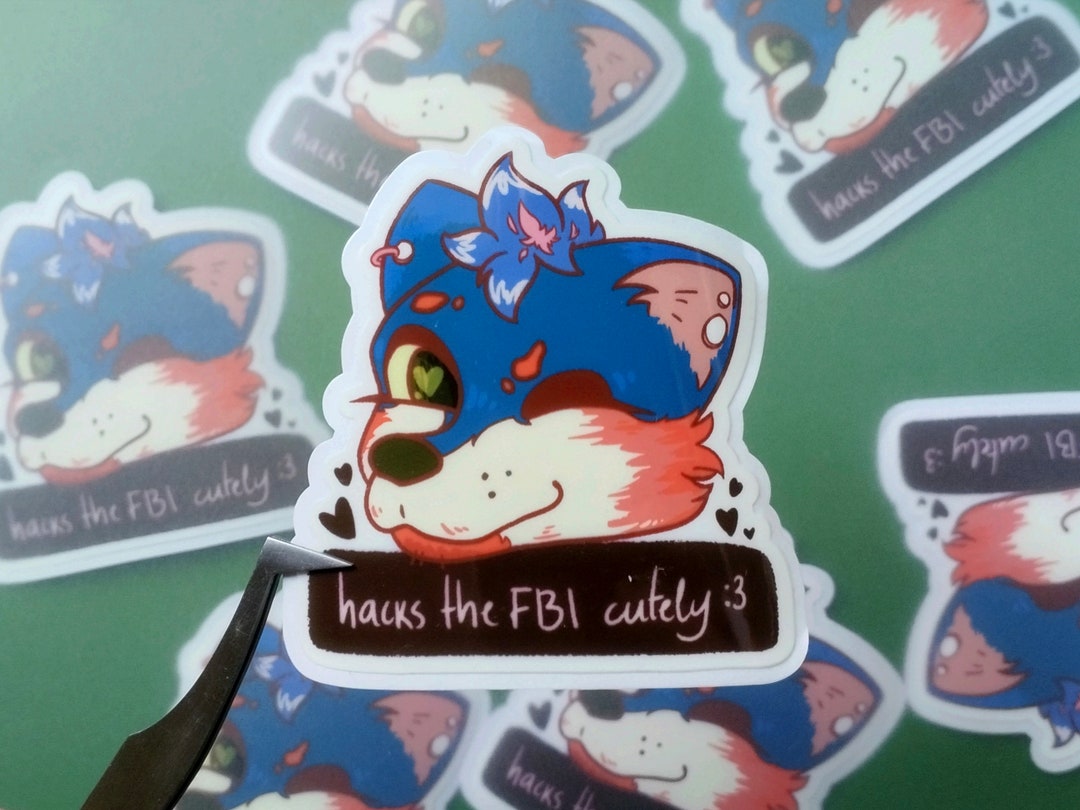 Furry Hacker Sticker | WATERPROOF | Hacks Government Office Cutely ...