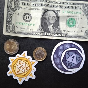 Dnd Stickers | WATERPROOF | Sun and Moon Dice Sticker Set | Dungeons ...
