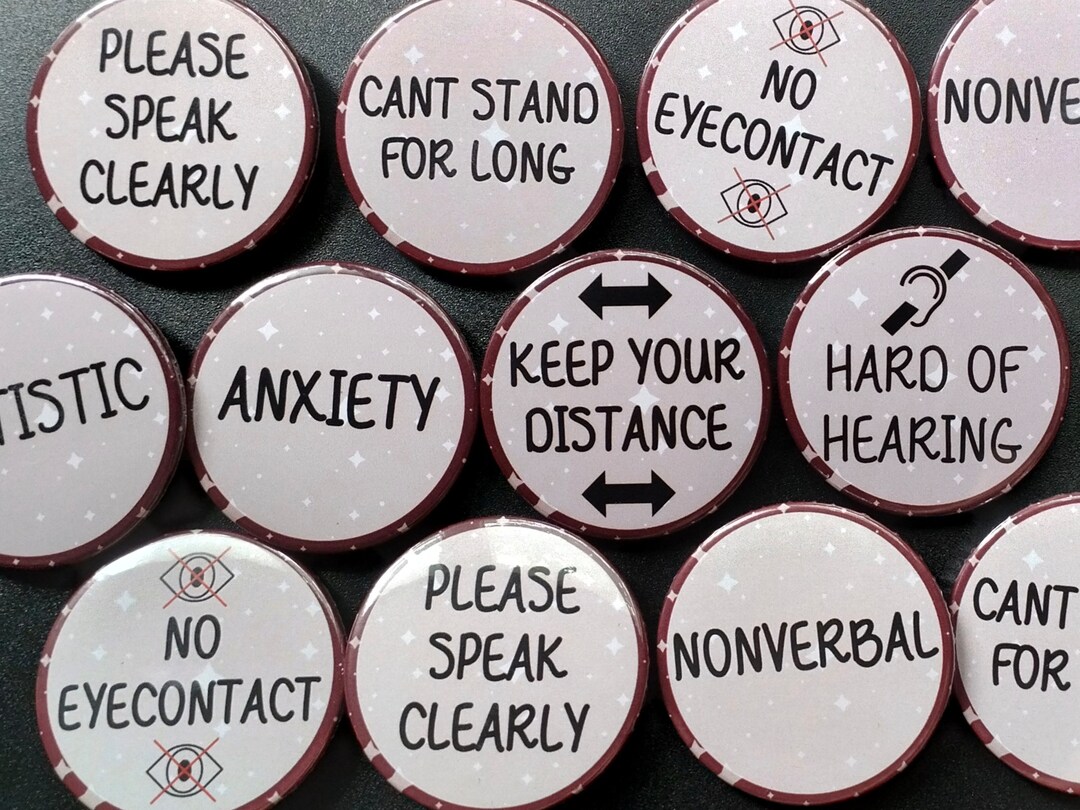 Support Badge Special Needs Pin Autistic Hard of Hearing Anxiety ...